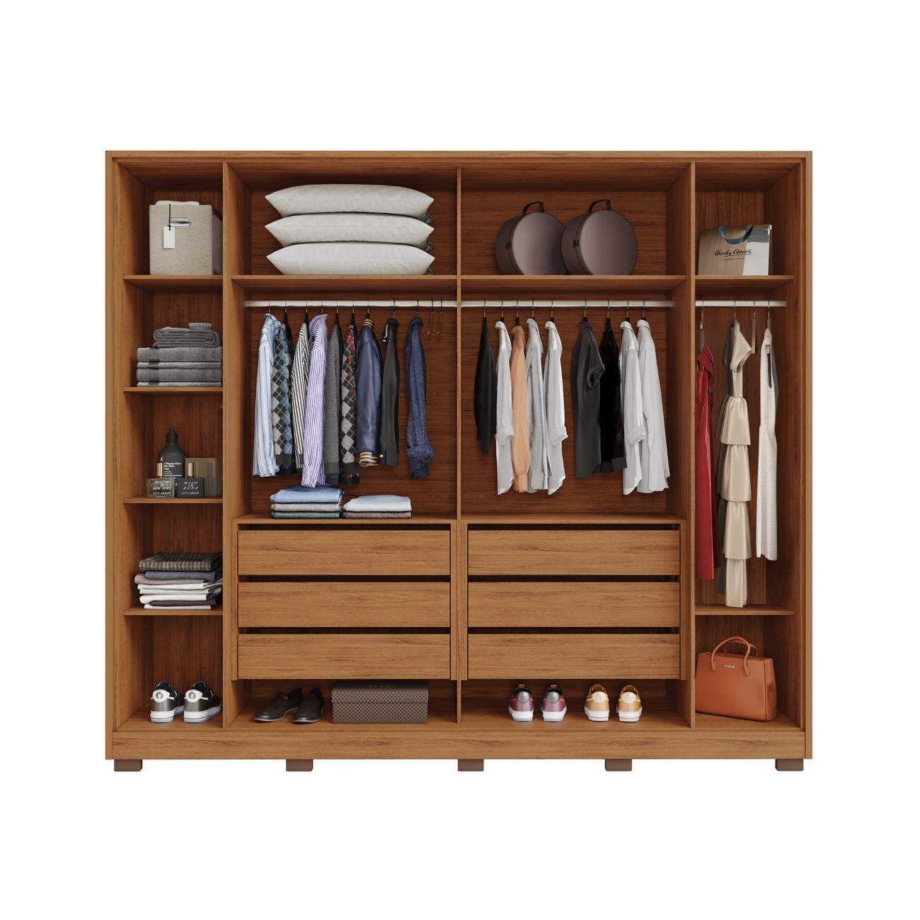 Lauschner Móveis | Guarda Roupa Júpiter Freijó Off White Dj Móveis