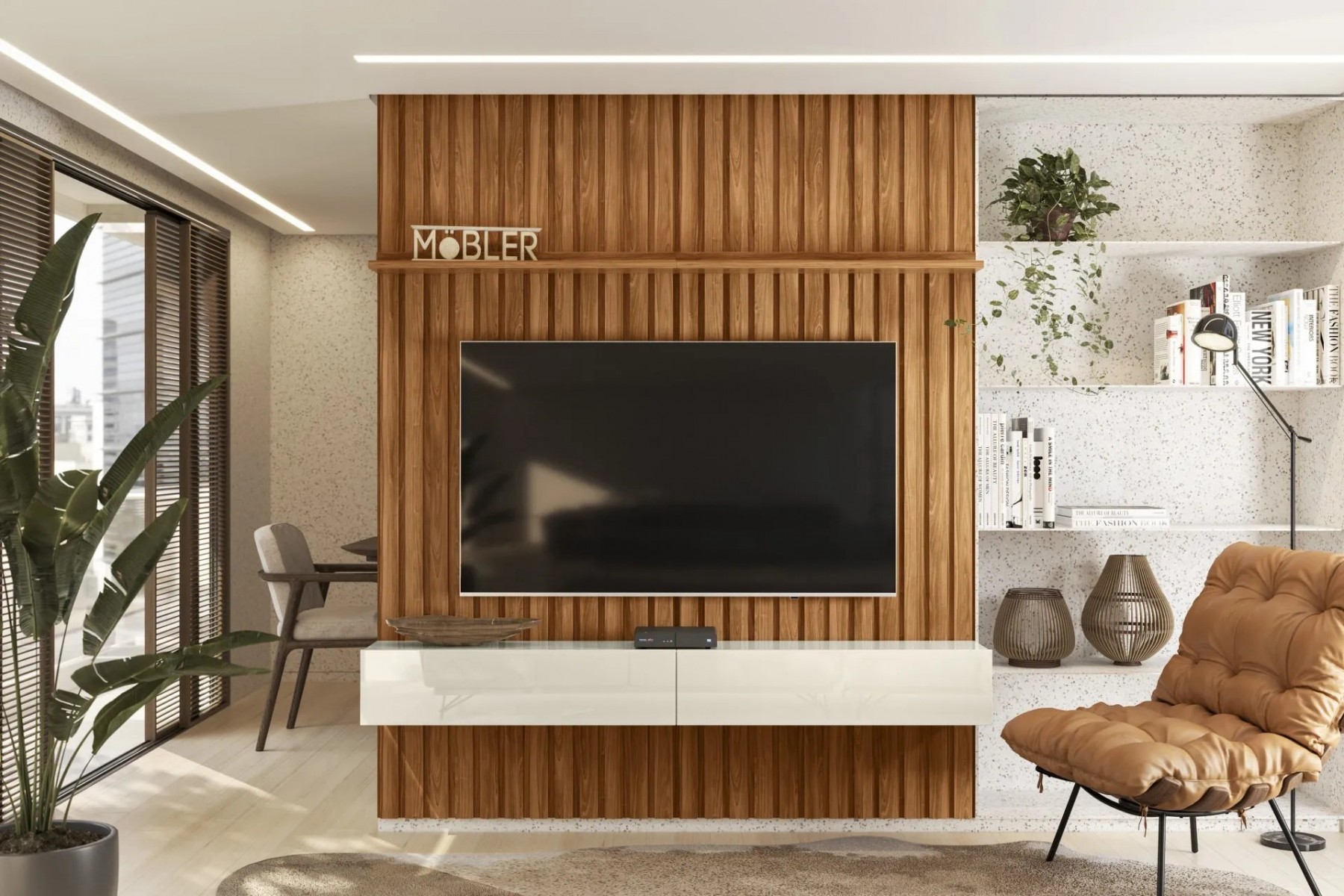 Lauschner Móveis | Painel Ripado Modulado Mobler